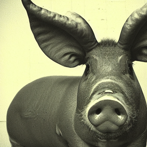 Black Pigs With Horns