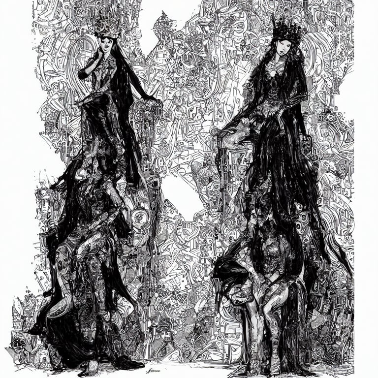 King Sitting On Throne Sketch