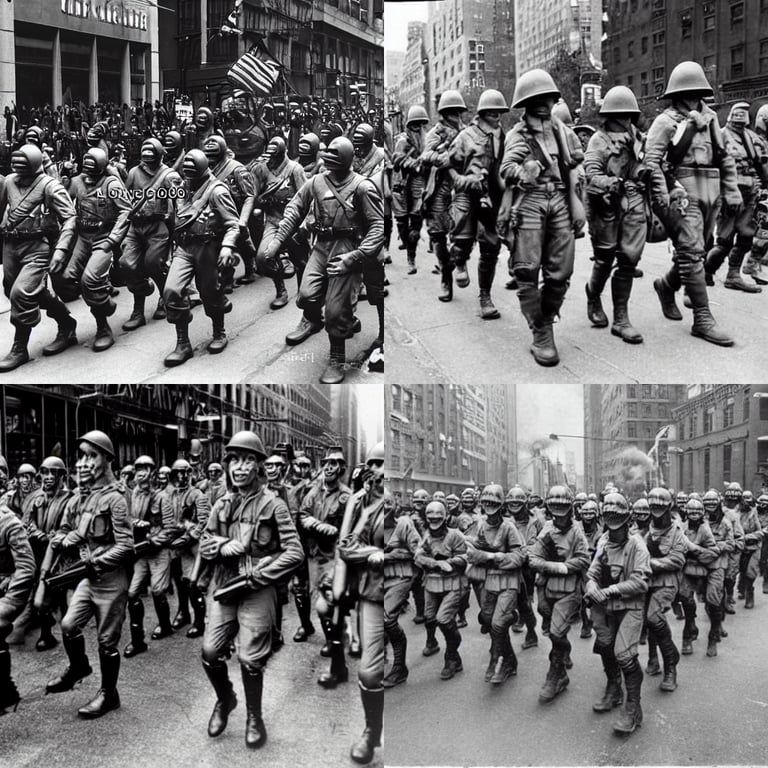 World War 2 American Soldiers Marching