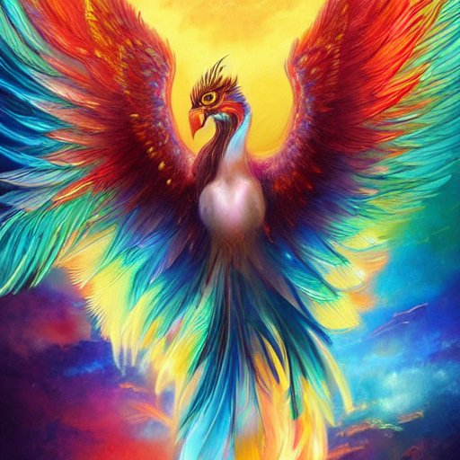 Rainbow Phoenix Bird