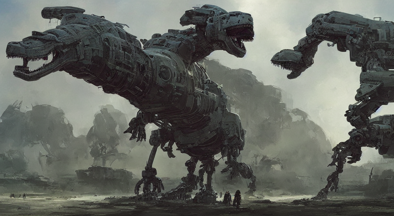 Robot Dinosaur Art