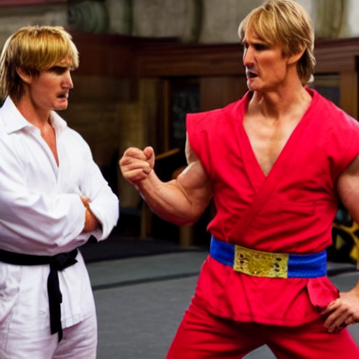 prompthunt: Still of Tom Cruise as Ryu and Owen Wilson as Ken in Street ...