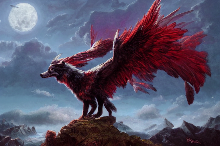 Red Fantasy Wolves