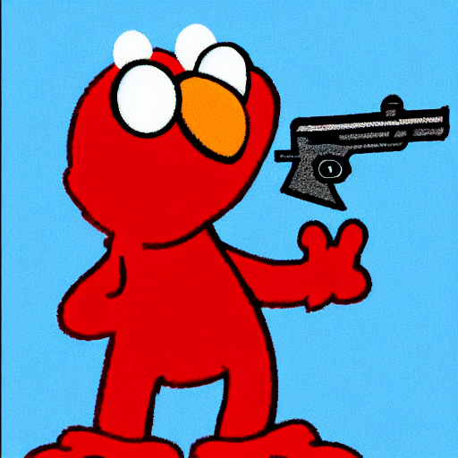 Elmo With A Pistol