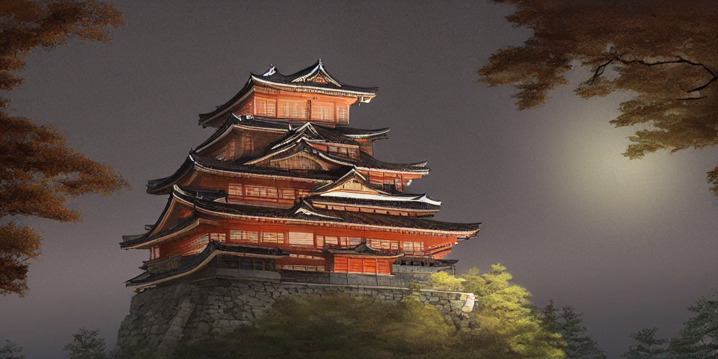 Japanese Mountain Castle