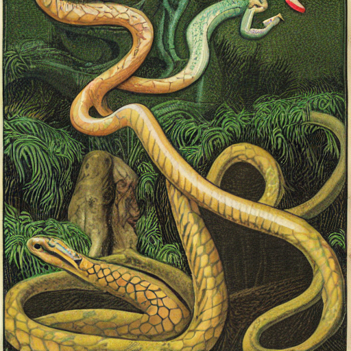 Garden Of Eden Painting Serpent