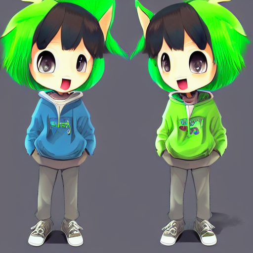 Chibi Anime Boy With Hoodie