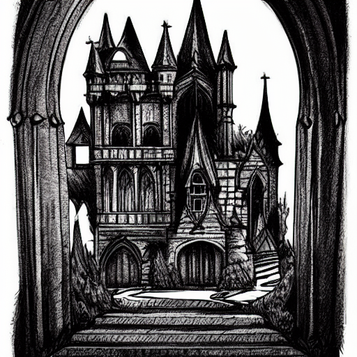 Gothic Castle Drawings