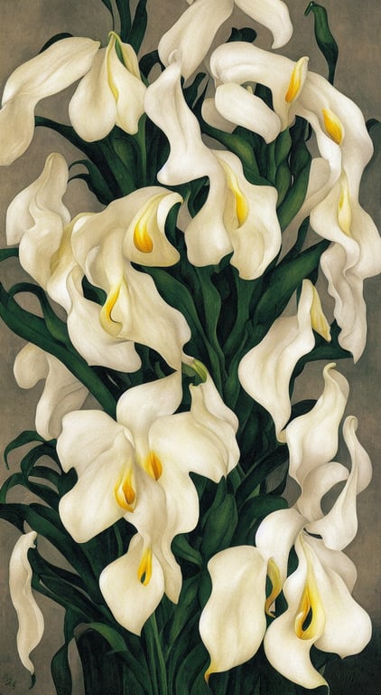 Calla Lily Painting Diego Rivera