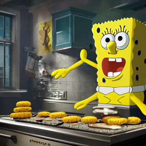 Spongebob Flipping Burgers