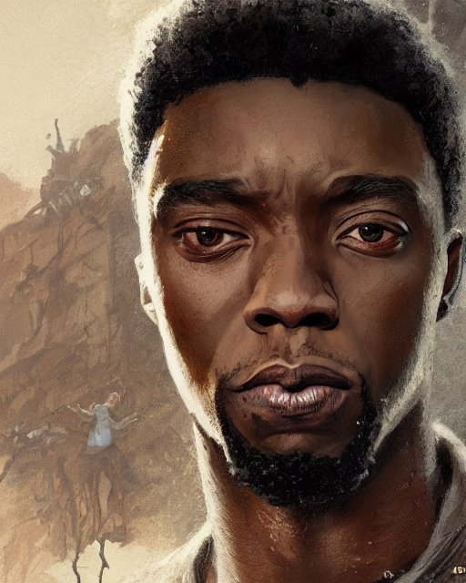 prompthunt: chadwick boseman, hyper realistic face, beautiful eyes ...