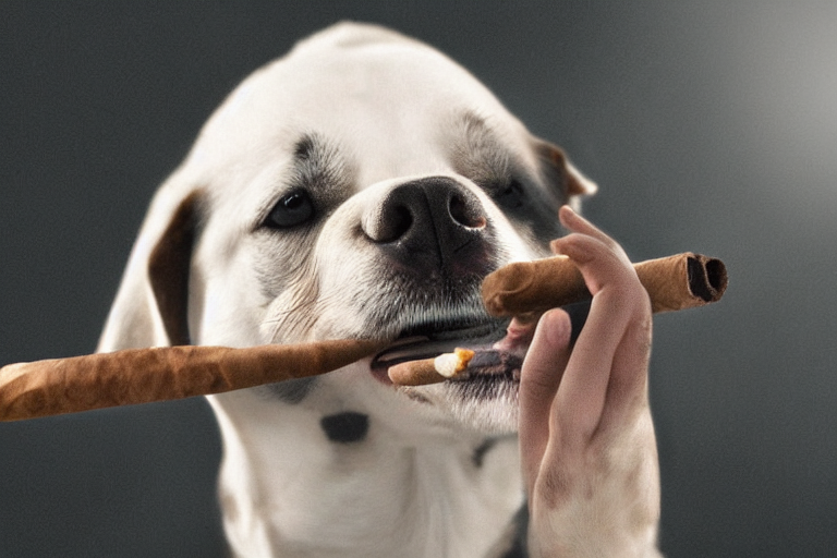 Dog Smoking Cigarette