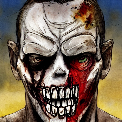 Zombie Face Drawing