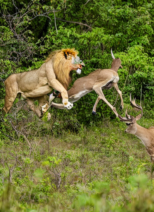 Asiatic Lion Hunting