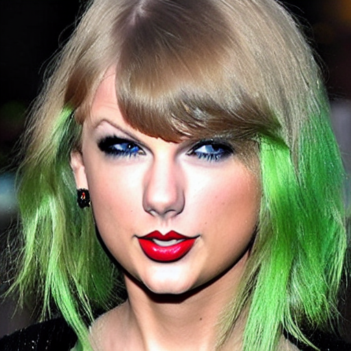Taylor Swift Green Hair