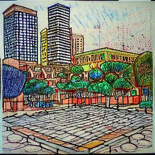 Skyscraper Drawing Color