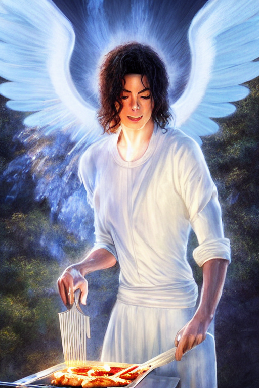 Michael Jackson Angel Painting