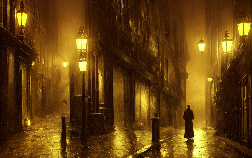 Victorian London Street Night