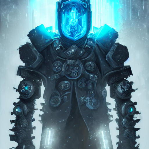 prompthunt: cyberpunk lich king by vitaly bulgarov