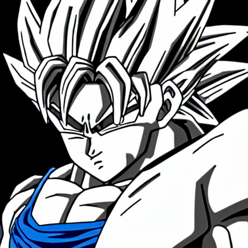 prompthunt: goku ultra instinct side profile black and white, very ...