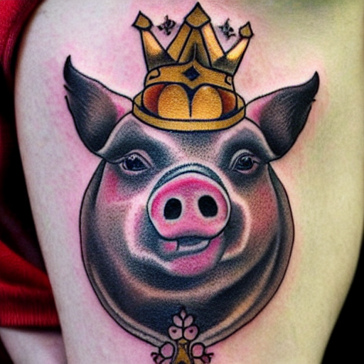 Traditional Pig Tattoo
