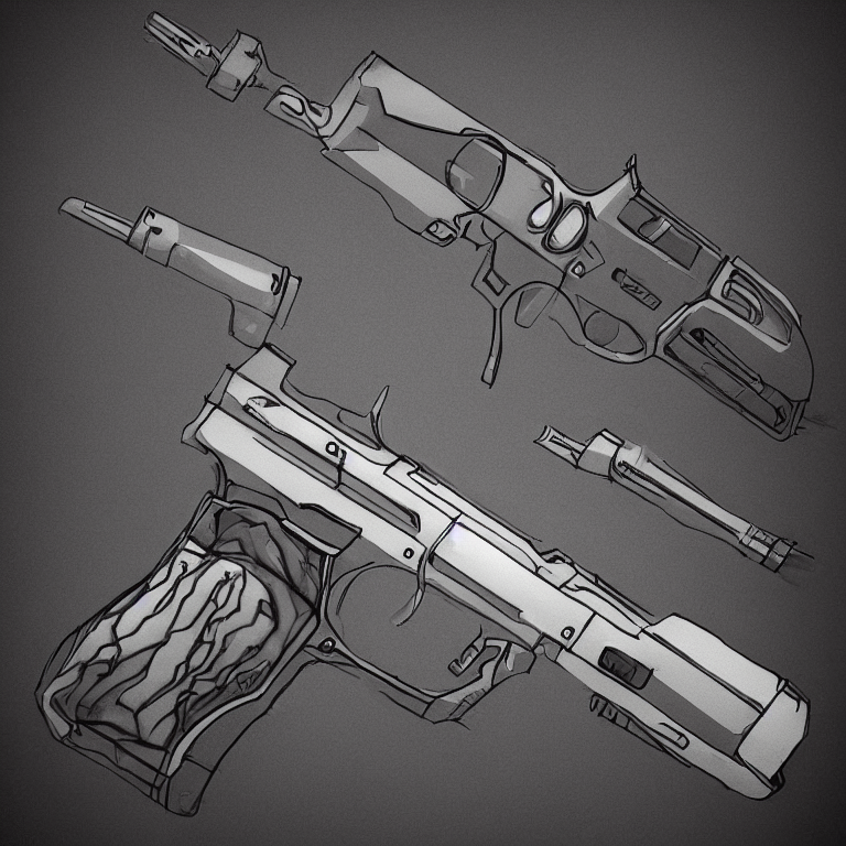 Futuristic Gun Drawing
