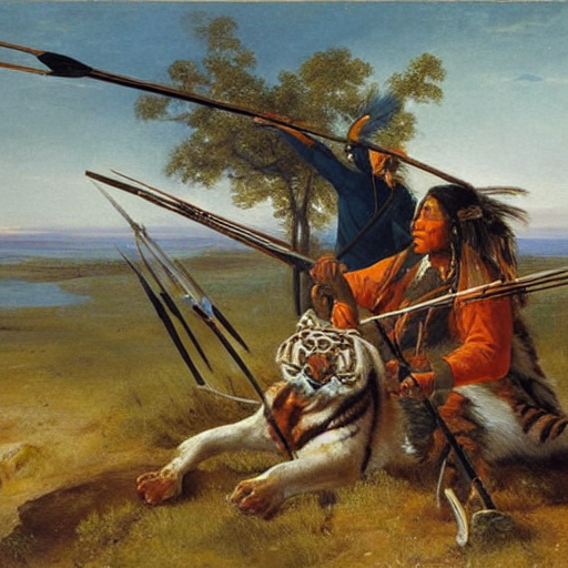 Native American Hunting Painting