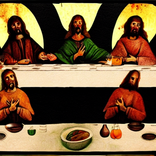 prompthunt: The Last Supper but it's very creepy and distorted, dark ...