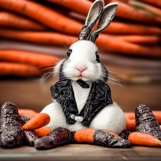 prompthunt: hasidic rabbit sitting on pile of carrots intricate detail ...