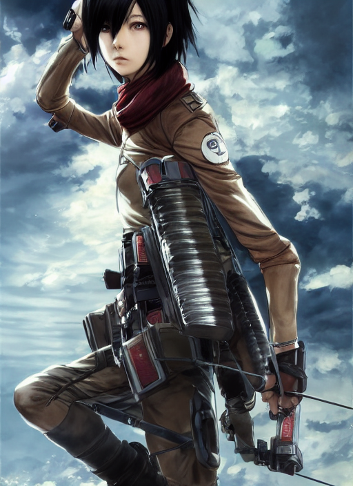 Attack On Titan Mikasa Render