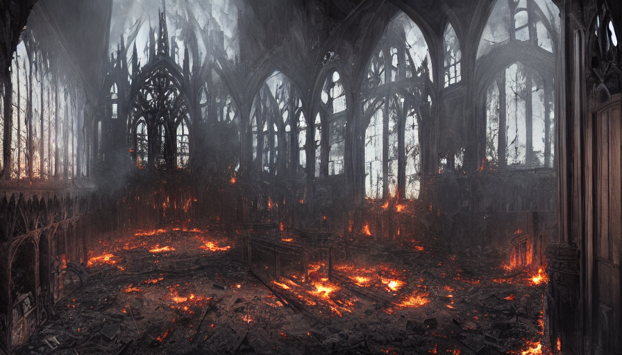 Burning Castle Wallpaper