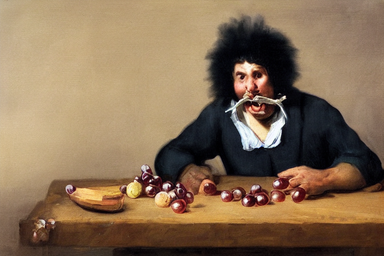 Eating Grapes Painting