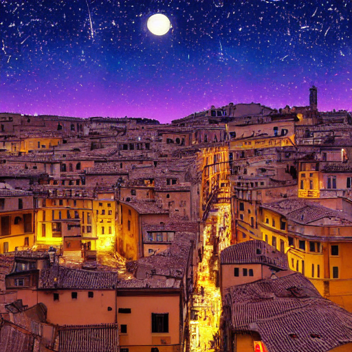 Italian City At Night