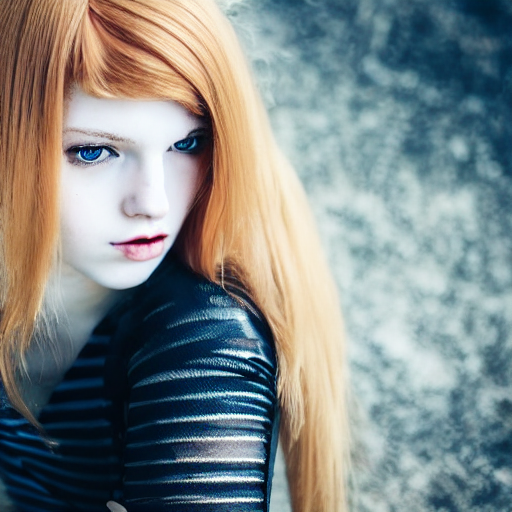 prompthunt: photoshoot portrait of a teen emo girl, blonde and red hair ...