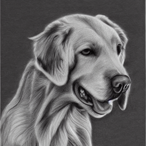 Golden Retriever Pencil Drawing