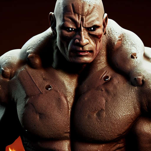 prompthunt: dwayne the rock johnson demon. eldenring boss, zbrush ...