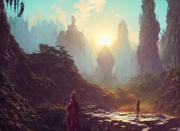 prompthunt: highly detailed undead land, stephen bliss, unreal engine ...