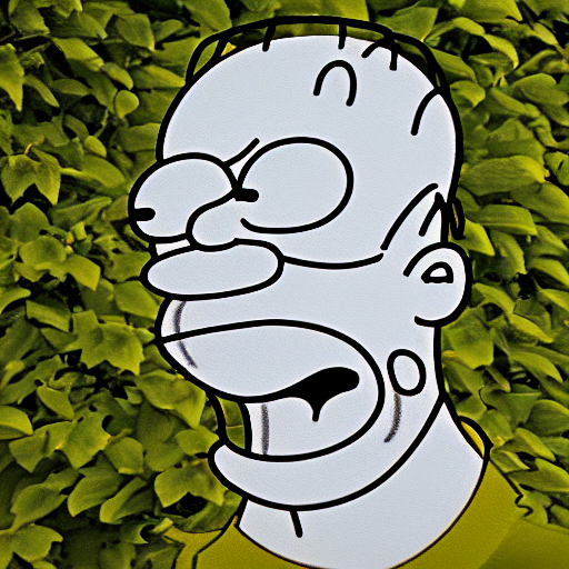 Homer Simpson Hiding In Bushes