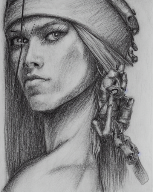 Pirate Ship Pencil Drawing