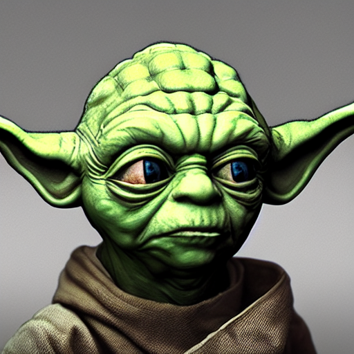 prompthunt: yoda as a creepy zombie, digital render, octane, artstation