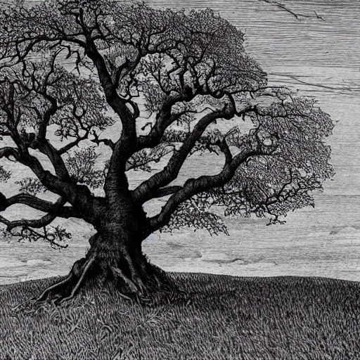 White Oak Tree Drawing