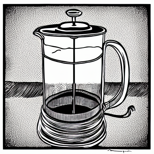 French Press Illustration