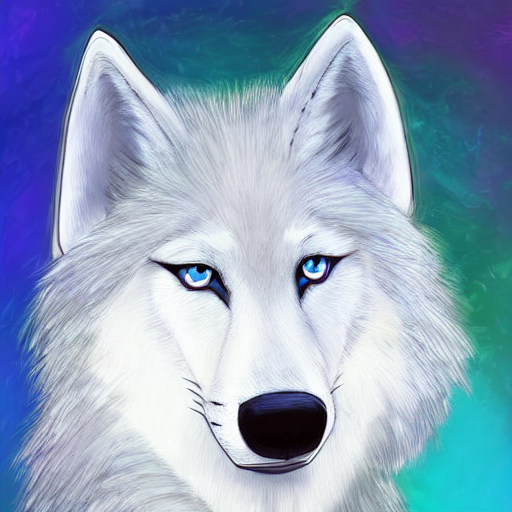 White Wolf Hybrid With Blue Eyes