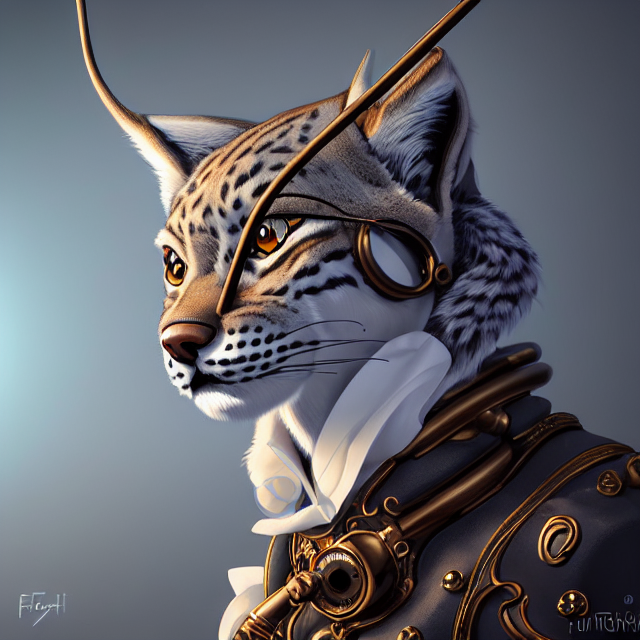 prompthunt: the portrait of anthropomorphic lynx fursona wearing a ...