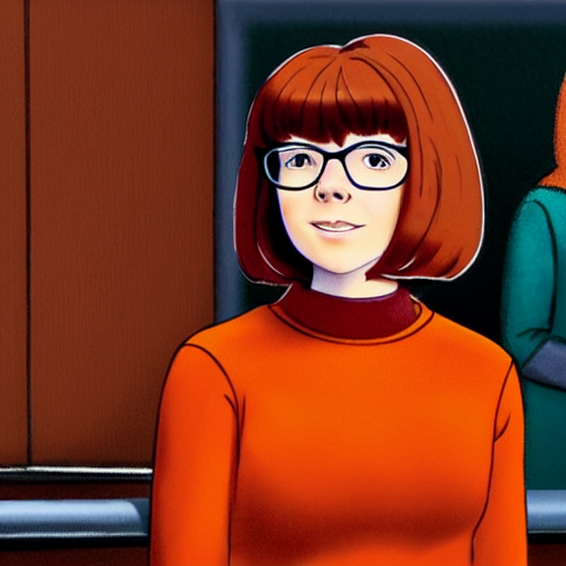 prompthunt: Stunning Beautiful Portrait Scene of Velma Dinkley wearing ...