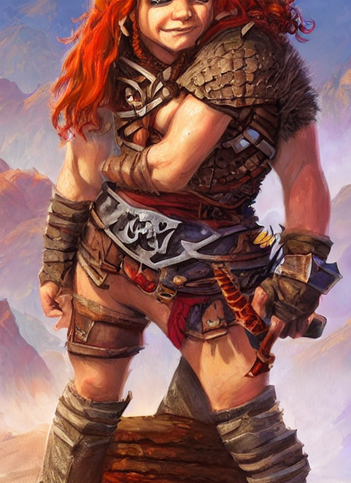 Prompthunt Halfling Female Barbarian Ultra Detailed Fantasy