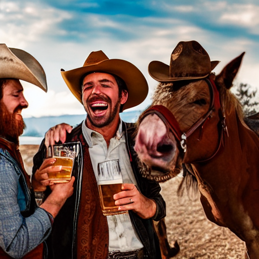 prompthunt: epic portrait cinematic shot cowboy laughing and enjoy his ...