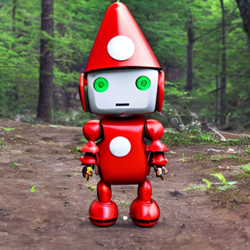 prompthunt: cute little robot with tomato hat and a shive sword, made ...
