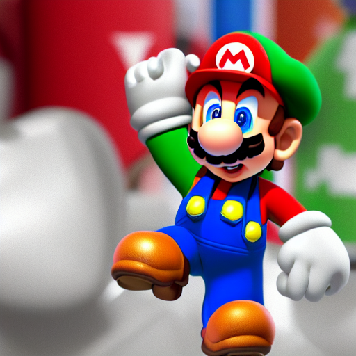 prompthunt: an image of a mario bros character, an ambient occlusion ...