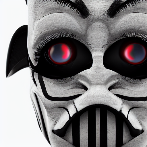 prompthunt: clown darth vader hybrid, compound eyes, symmetrical front ...